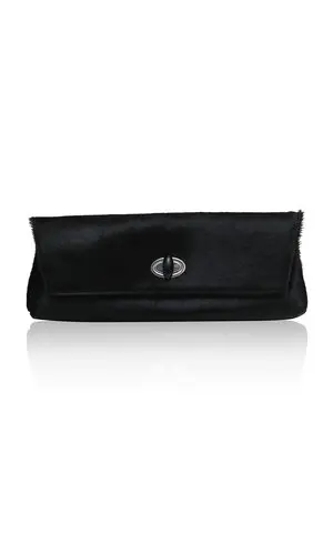 Christopher Esber Buki Calf Hair Clutch - Black