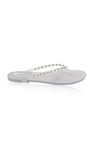 Christopher Esber Christopher Esber Embellished Flip Flops Clear
