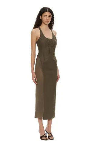 Christopher Esber Cleo Utility Cotton Tank Maxi Dress