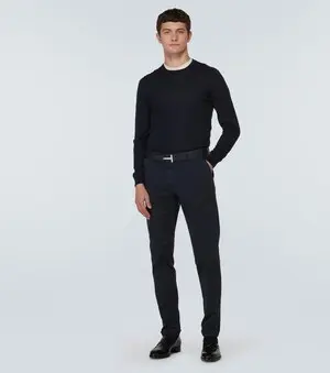 TOM FORD Crew Neck Wool Pullover - Blue