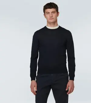TOM FORD Crew Neck Wool Pullover - Blue