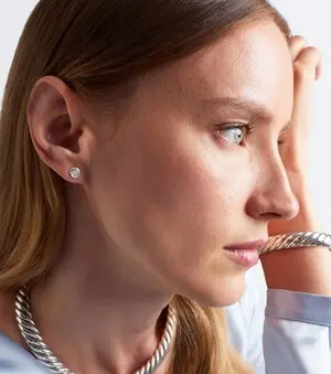 David Yurman Sterling Diamond Earrings