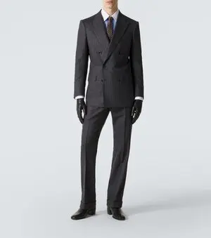 TOM FORD Herringbone Wool Suit Pants