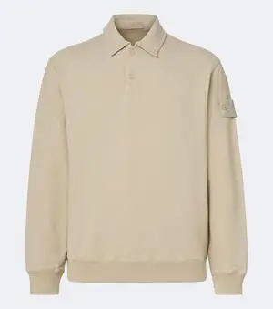 Stone Island Ghost Cotton-blend Jersey Polo Sweater - Beige