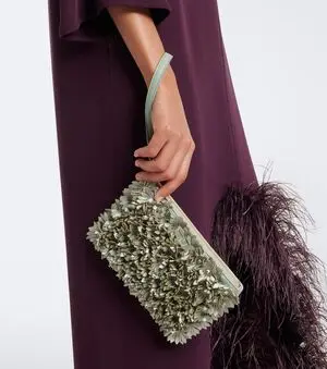 Valentino Garavani Small Floral Appliqué Pouch