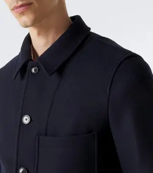 Dries Van Noten Navy Wool-blend Jacket
