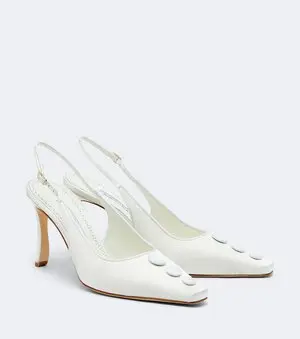 Manolo Blahnik Alexa Satin Slingback Pumps - White