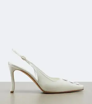 Manolo Blahnik Alexa Satin Slingback Pumps - White