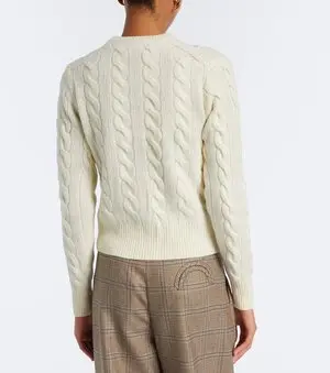 Polo Ralph Lauren Cable-knit Wool And Cashmere Cardigan - White