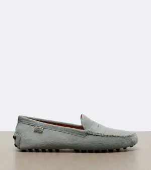 TOD'S Gommino Calf Hair Driving Shoes - Blue