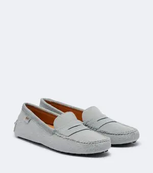 TOD'S Gommino Calf Hair Driving Shoes - Blue