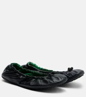 Bottega Veneta Almond Toe Flats For Women
