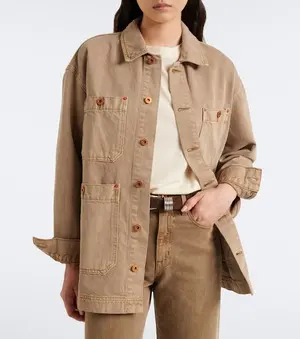 SLVRLAKE Worker Denim Jacket In Driftwood - Brown