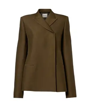 Khaite Silvannah Wool And Silk Cady Blazer - Green