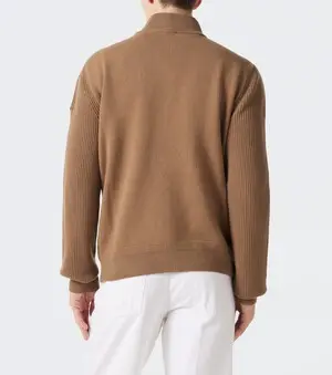 Moncler Wool And Cashmere Zipped Cardigan - Brown