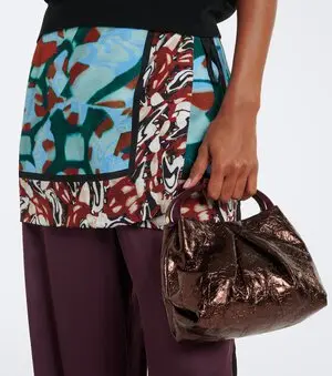 Dries Van Noten Metallic Leather Top-handle Bag