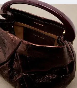Dries Van Noten Metallic Leather Top-handle Bag
