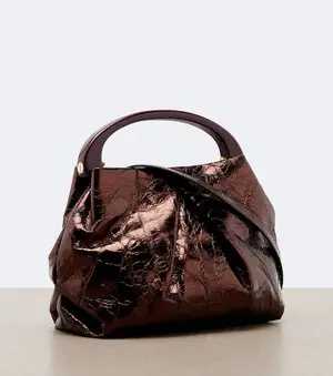 Dries Van Noten Metallic Leather Top-handle Bag