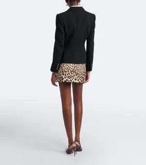 Dolce & Gabbana Leopard Print Cotton And Silk-blend Miniskirt