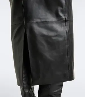 Loulou De Saison Inga Leather Midi Skirt