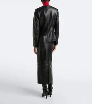Loulou De Saison Inga Leather Midi Skirt