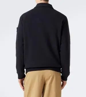 Stone Island Ghost Cotton Blend Jersey Polo Sweatshirt