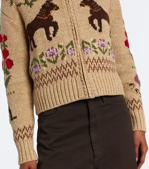 Polo Ralph Lauren Intarsia Wool And Cotton Zip-up Cardigan