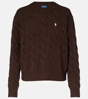 Polo Ralph Lauren Cable-knit Wool And Cashmere Sweater - Brown