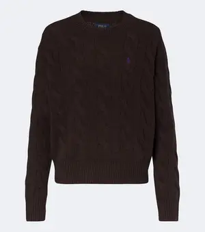 Polo Ralph Lauren Cable-knit Wool And Cashmere Sweater - Brown