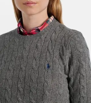 Polo Ralph Lauren Cable-knit Wool And Cashmere Sweater - Grey