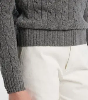 Polo Ralph Lauren Cable-knit Wool And Cashmere Sweater - Grey