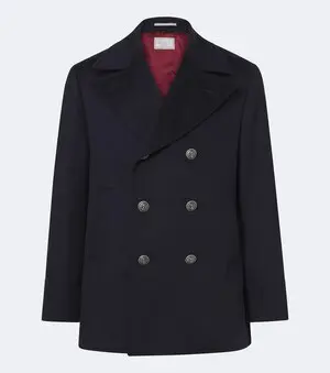 Brunello Cucinelli Virgin Wool Peacoat - Blue