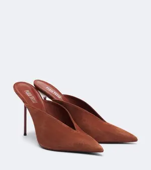 Paris Texas Paris Texas Lidia Suede Mules Brown