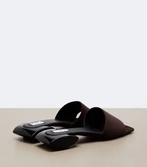 Alaïa Ellipse Suede Mules - Brown