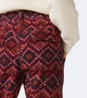 Dries Van Noten Printed Cotton Corduroy Straight Pants