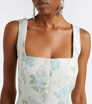 MARKARIAN Floral Lamé Brocade Mini Dress