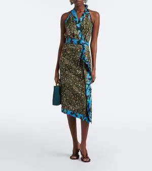 Dries Van Noten Printed Halterneck Midi Dress - Multicoloured