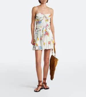 MARANT ETOILE Pleated Printed Miniskirt