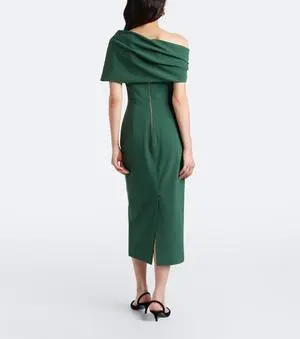 Carolina Herrera Off-shoulder Cocktail Dress In Racing - Green