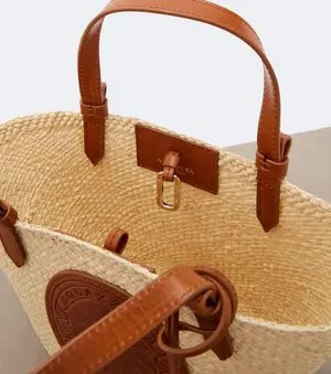 AQUAZZURA Tropical Mini Raffia Tote Bag