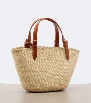 AQUAZZURA Tropical Mini Raffia Tote Bag