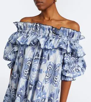 La DoubleJ Breakfast Printed Cotton Poplin Minidress