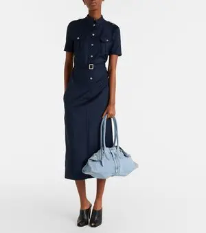 Alexander McQueen Manta Medium Shoulder Bag - Blue