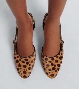HERBERT LEVINE Calf Hair Slingback Pumps