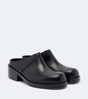 Dries Van Noten Leather Mules - Black