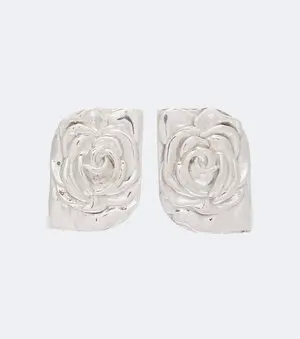 Magda Butrym Sculptural Rose Earrings - Silver