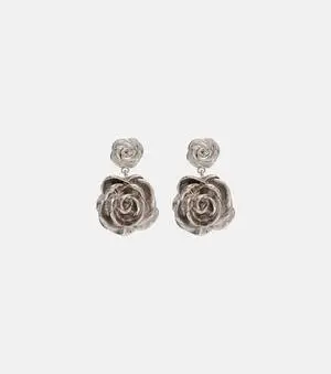 Magda Butrym Sculptural Rose Earrings - Silver