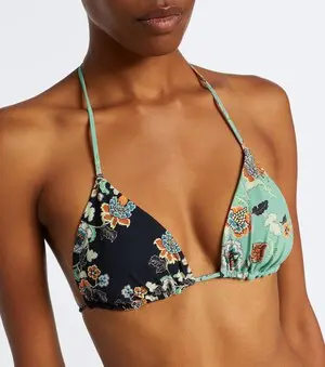 Roberto Cavalli Floral Triangle Bikini Top