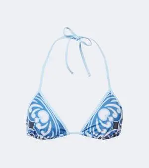 La DoubleJ Printed Bikini Top - Blue