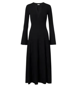 Simkhai Genna Ribbed-knit Midi Dress - Black